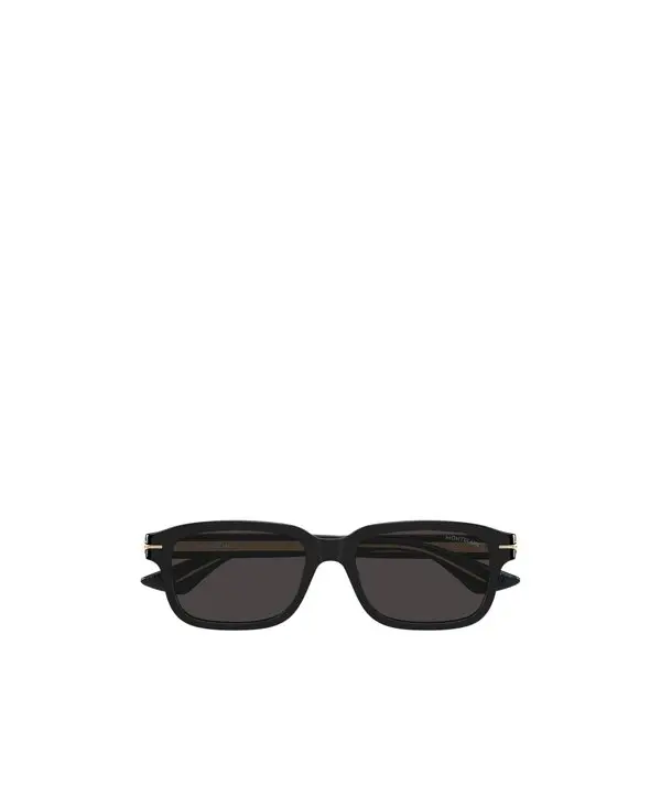 Montblanc Eyewear Rectangular Frame Sunglasses - Black-black-grey