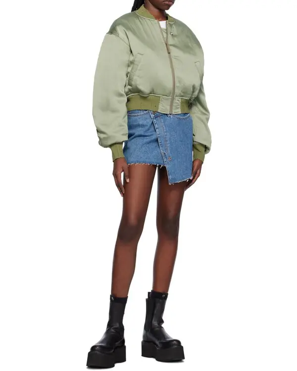 Ksubi Asymmetric Denim Miniskirt With Logo Tag