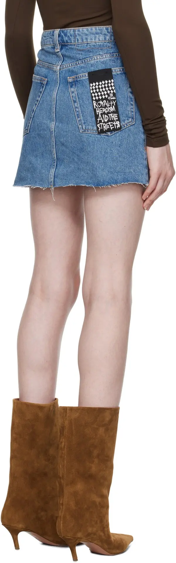 Ksubi Asymmetric Denim Miniskirt With Logo Tag