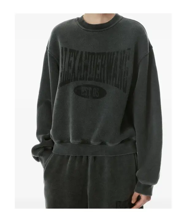 Alexander Wang Logo Printed Drop Shoulder Sweatshirt
