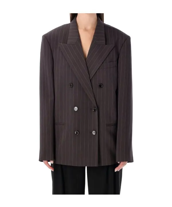 Magda Butrym Striped Double-breasted Blazer