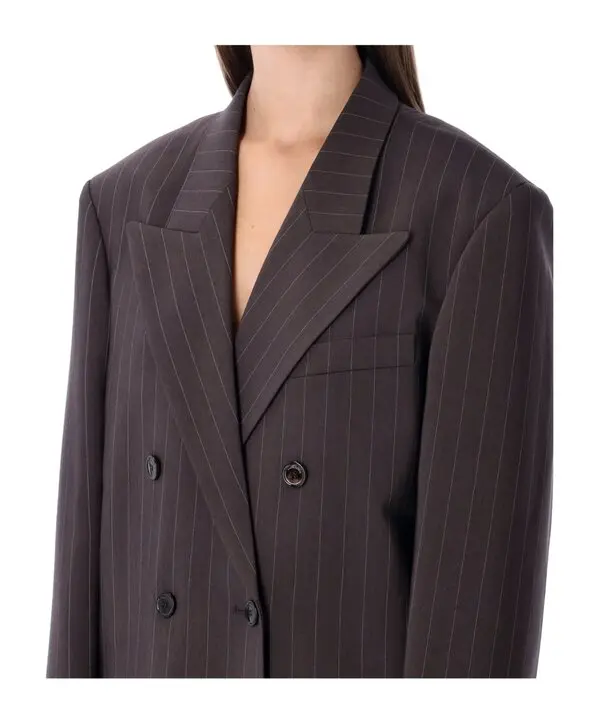 Magda Butrym Striped Double-breasted Blazer
