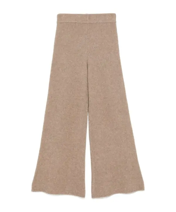 LISA YANG Flared Knit Trousers - Nude