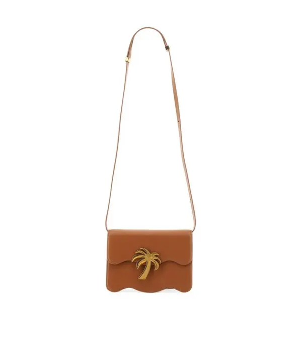 Palm Angels Palm Tree Logo Plaque Shoulder Bag - Brown