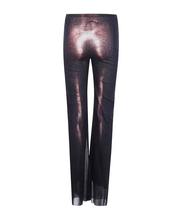JEAN PAUL GAULTIER Metallic Printed Slim Fit Trousers - Black