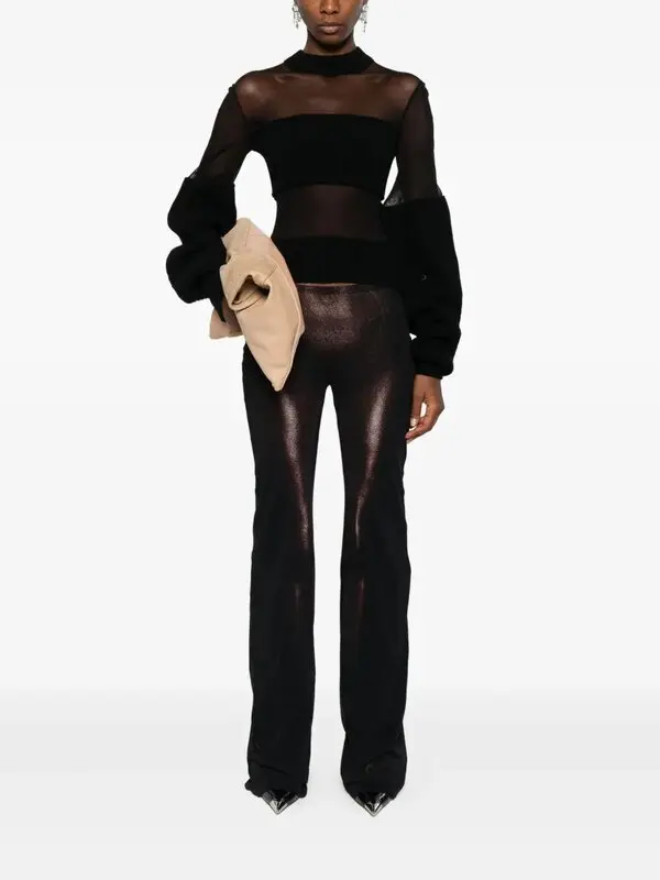 JEAN PAUL GAULTIER Metallic Printed Slim Fit Trousers - Black