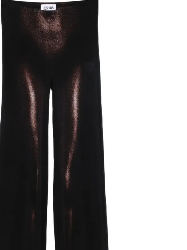 JEAN PAUL GAULTIER Metallic Printed Slim Fit Trousers - Black