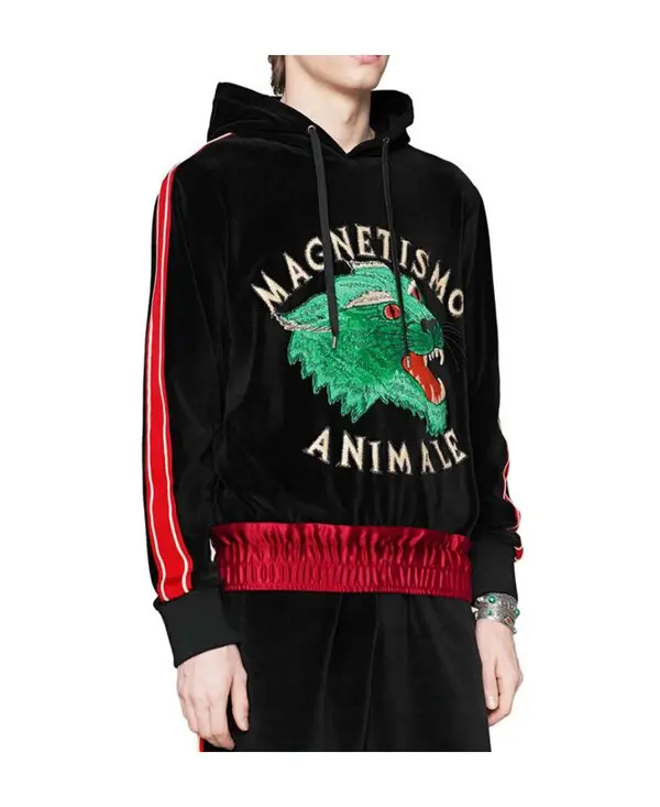 Gucci Embroidered Hooded Sports Sweater
