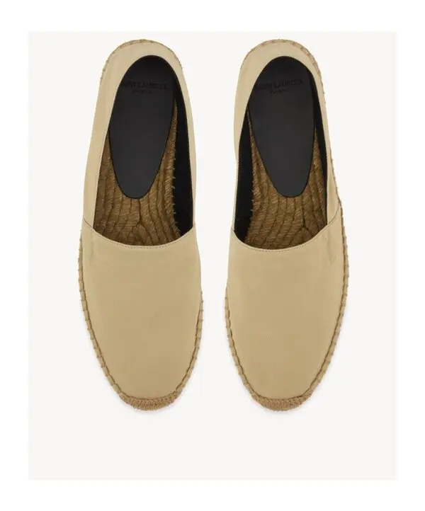 Saint Laurent Logo Embroidered Slip-on Espadrilles - Nude