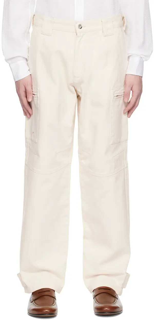 Emporio Armani Zipper Pocket Jeans - White