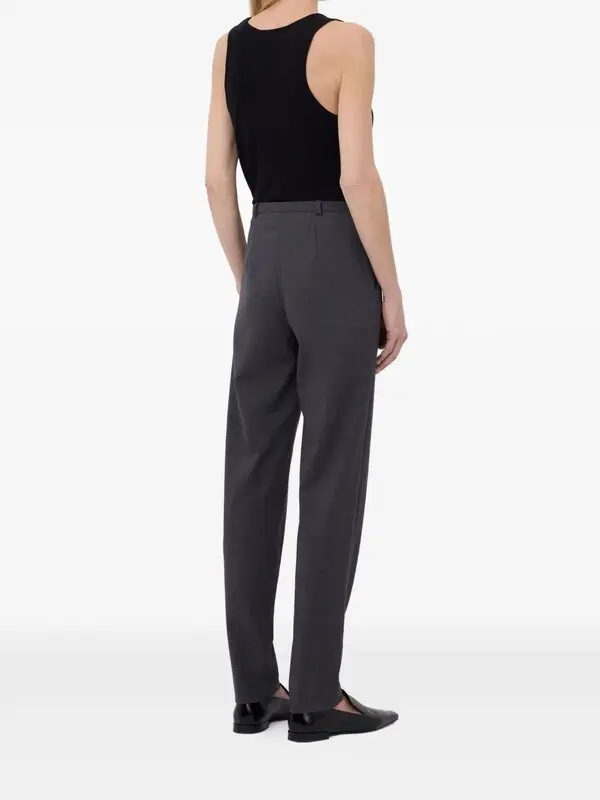 Loulou De Saison Malka Pleat-front Tapered Virgin Wool Blend Trousers - Black