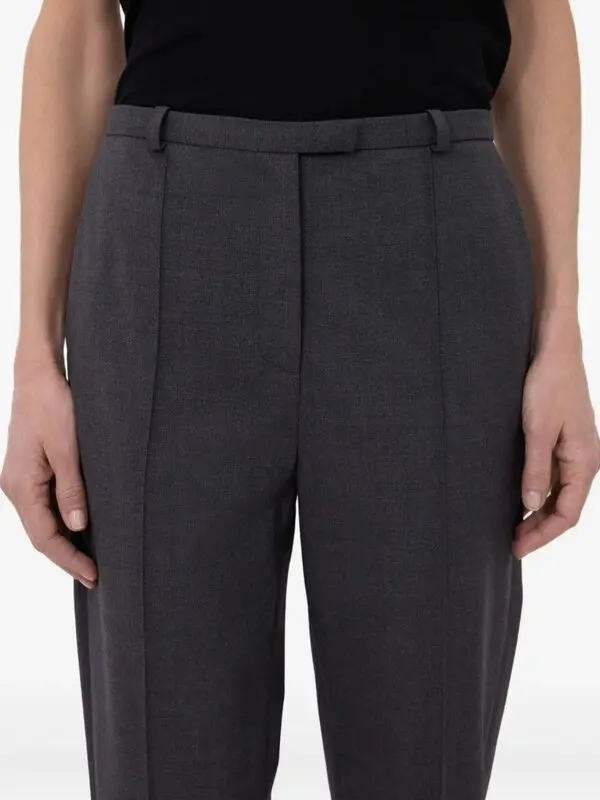 Loulou De Saison Malka Pleat-front Tapered Virgin Wool Blend Trousers - Black
