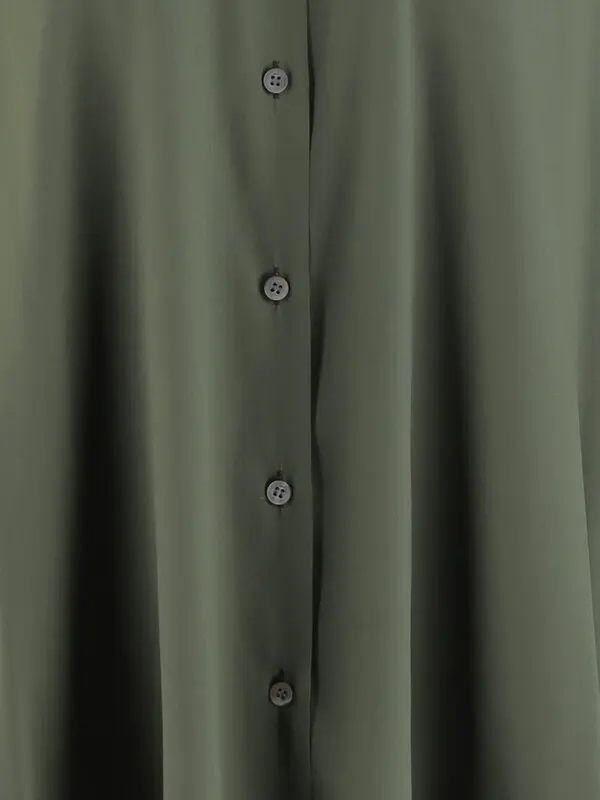 Dries Van Noten Long-sleeved Satin Blouse - Dark Green