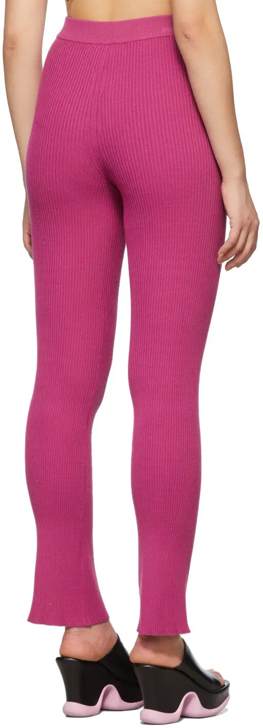MSGM High-waisted Ribbed-knit Trousers