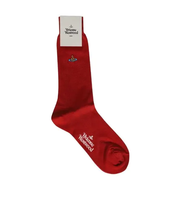 VIVIENNE WESTWOOD Embroidered Logo Socks - Red