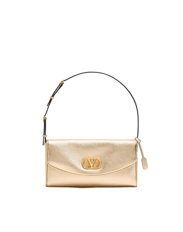 Valentino Garavani Vlogo Flap Shoulder Bag - Gold
