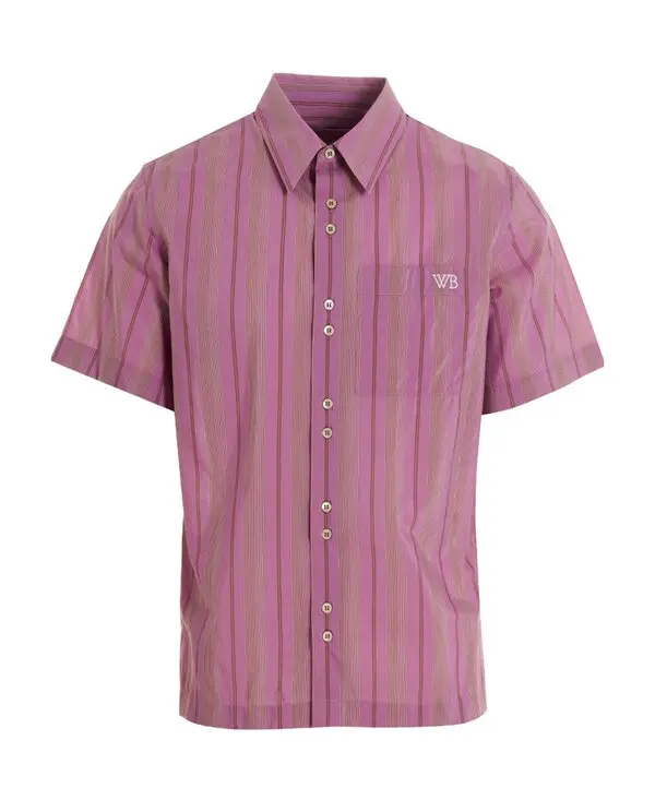 WALES BONNER Striped Short-sleeved Shirt