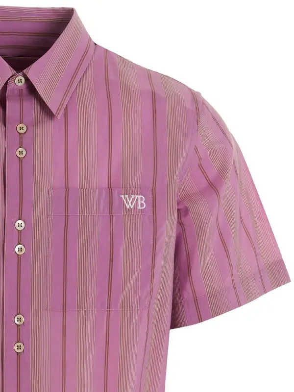 WALES BONNER Striped Short-sleeved Shirt