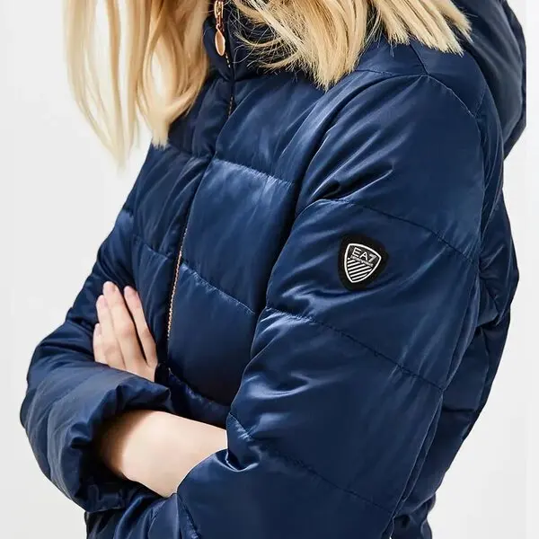 EA7 Hooded Logo Down Jacket