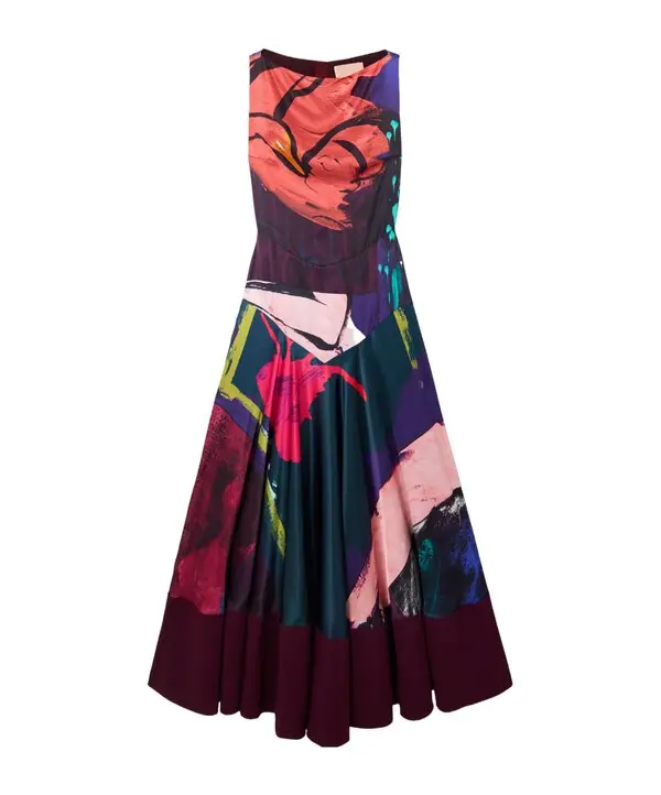 ROKSANDA Munir Printed Silk-satin Maxi Dress - Multicolor