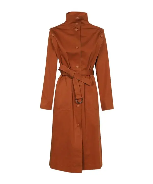 YVES SALOMON Belted Trench Coat - Brown
