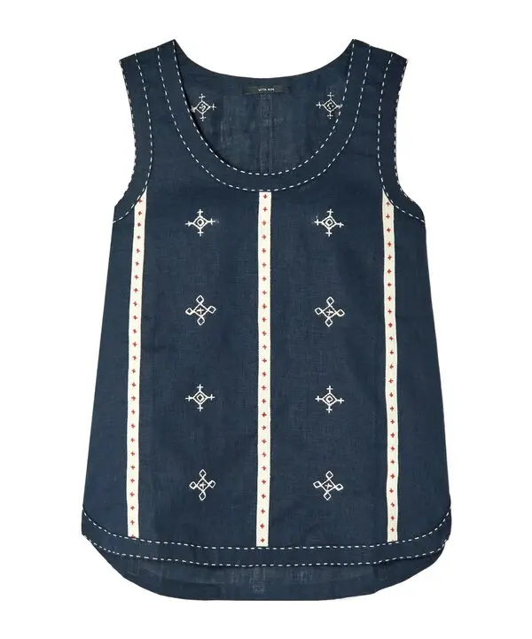 Vita Kin Embroidered Linen Top