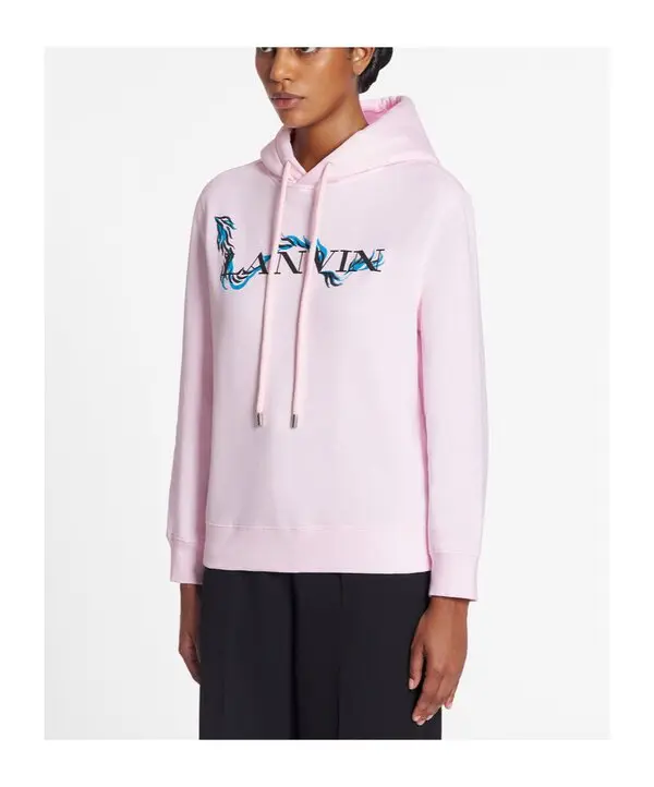 LANVIN Dragon Print Logo Hoodie