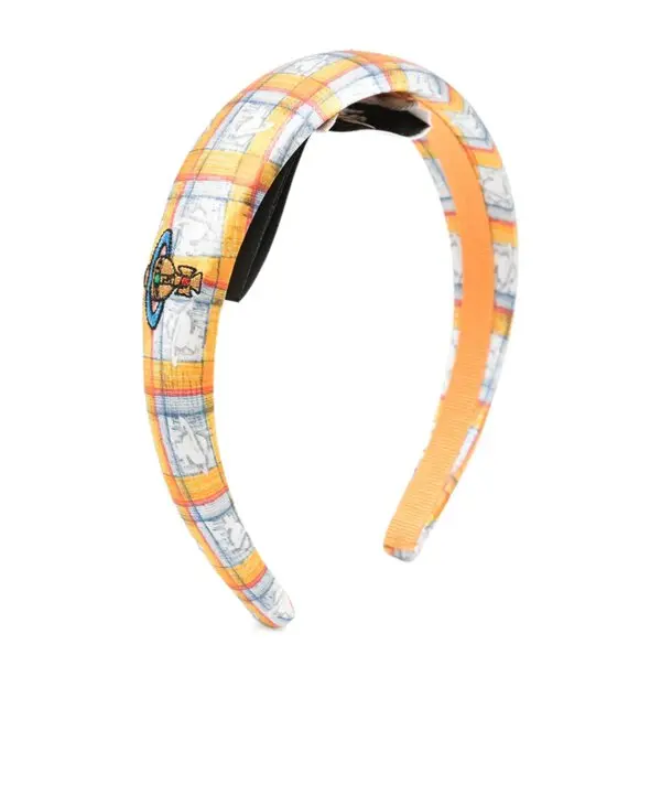 VIVIENNE WESTWOOD Check Orb Headband - Dark Yellow