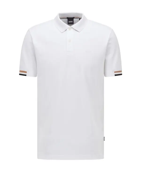 Hugo Boss Rubberized Logo Regular-fit Polo Shirt - White