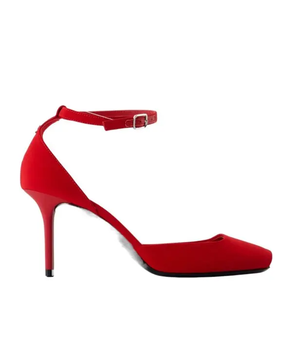 COURREGES Peep Toe Ankle Strap Sandals - Red