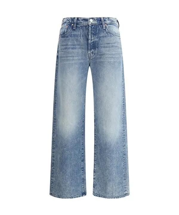 MOTHER Logo Patch Wide Leg Jeans - Blue