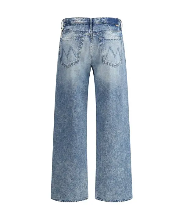 MOTHER Logo Patch Wide Leg Jeans - Blue