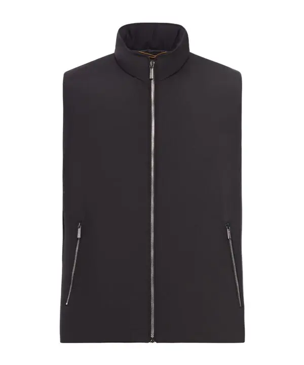 MOORER Zip-fastening Gilet - Black