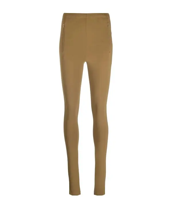 Wardrobe.NYC Ankle-zip High-waist Leggings - Brown