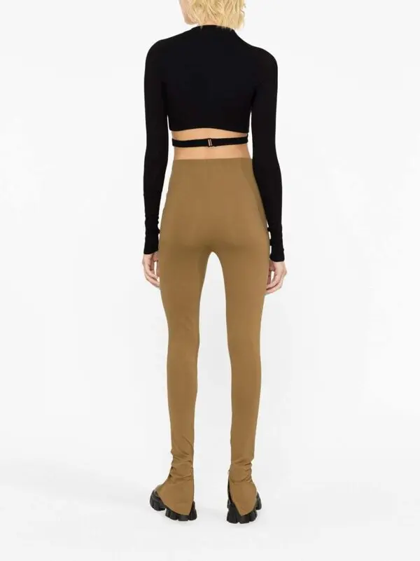 Wardrobe.NYC Ankle-zip High-waist Leggings - Brown