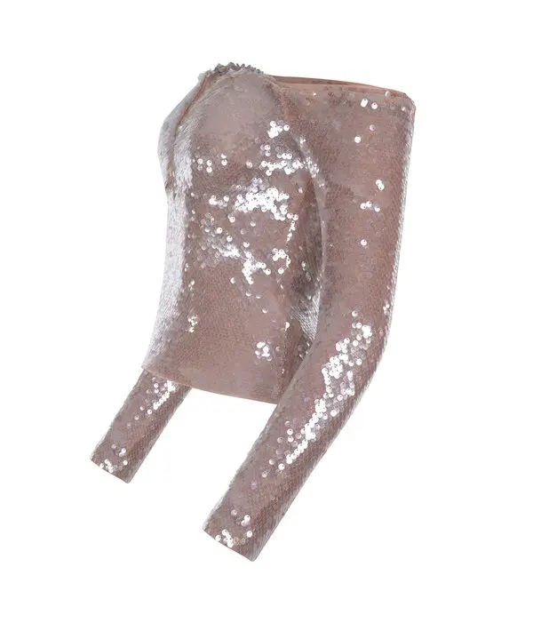 SELF-PORTRAIT Sequin Off-the-shoulder Top