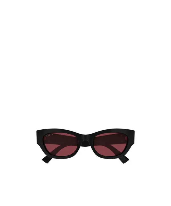 Gucci Low Nose Bridge Fit Geometric Frame Sunglasses - Black