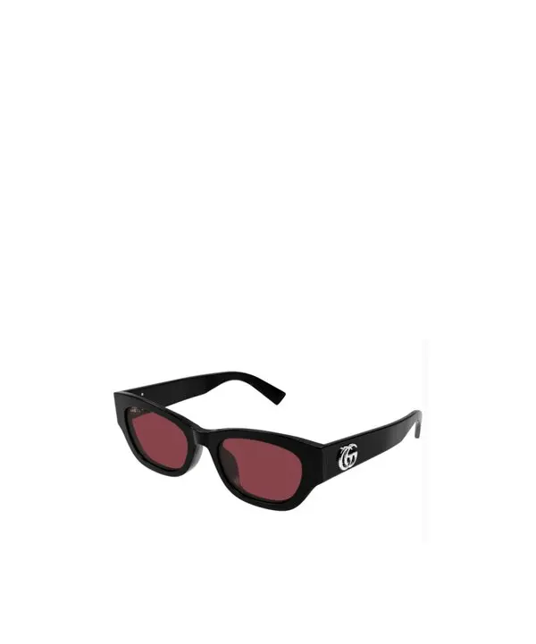 Gucci Low Nose Bridge Fit Geometric Frame Sunglasses - Black