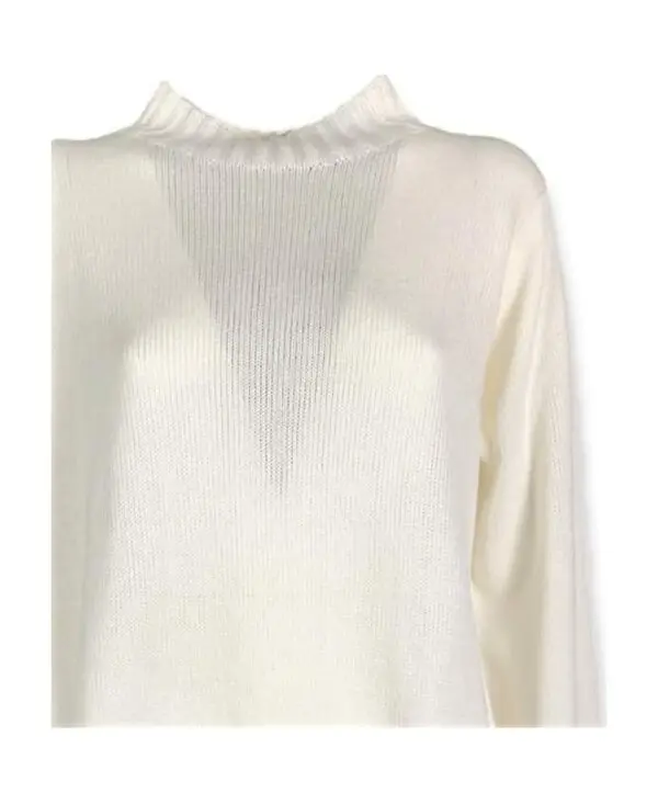 Fabiana Filippi Long-sleeved Sweater With Rib Details - White
