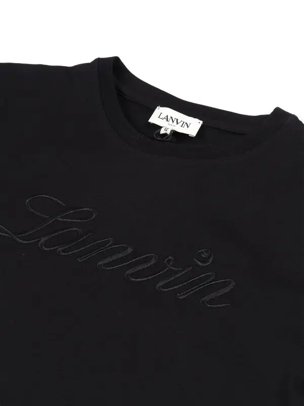 LANVIN Logo Embroidered Round Neck T-shirt