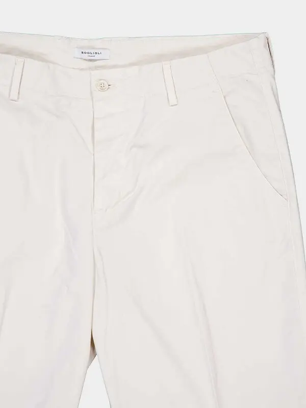 Boglioli Tailored Straight Leg Trousers - White