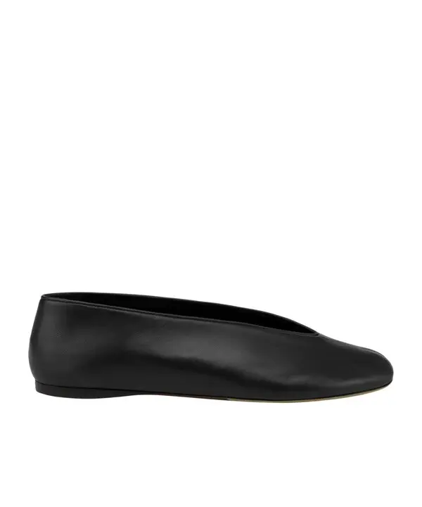 Moschino Almond Toe Ballerina Flats - Black