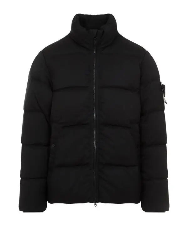 Stone Island Zipped Padded Jacket With Logo Patch