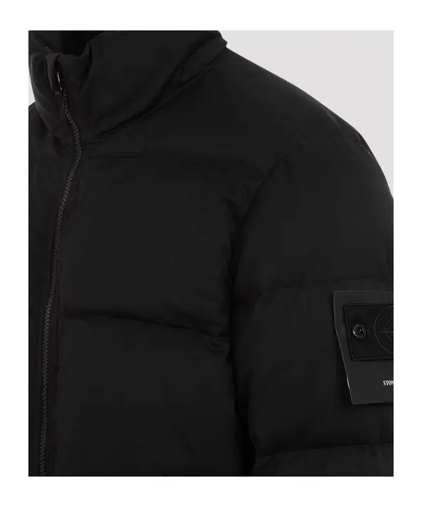 Stone Island Zipped Padded Jacket With Logo Patch