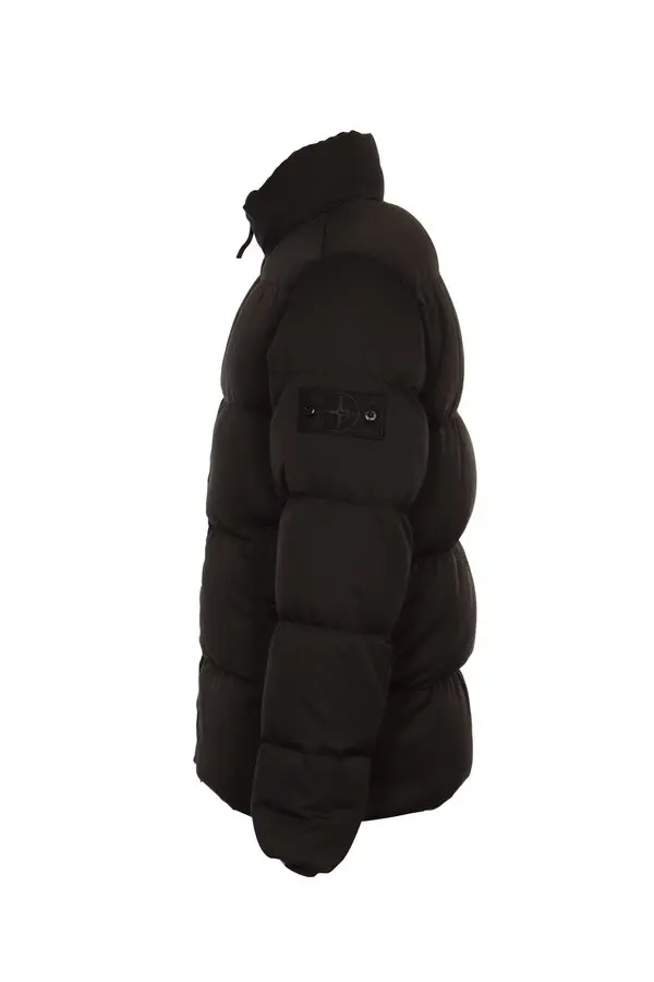 Stone Island Zipped Padded Jacket With Logo Patch