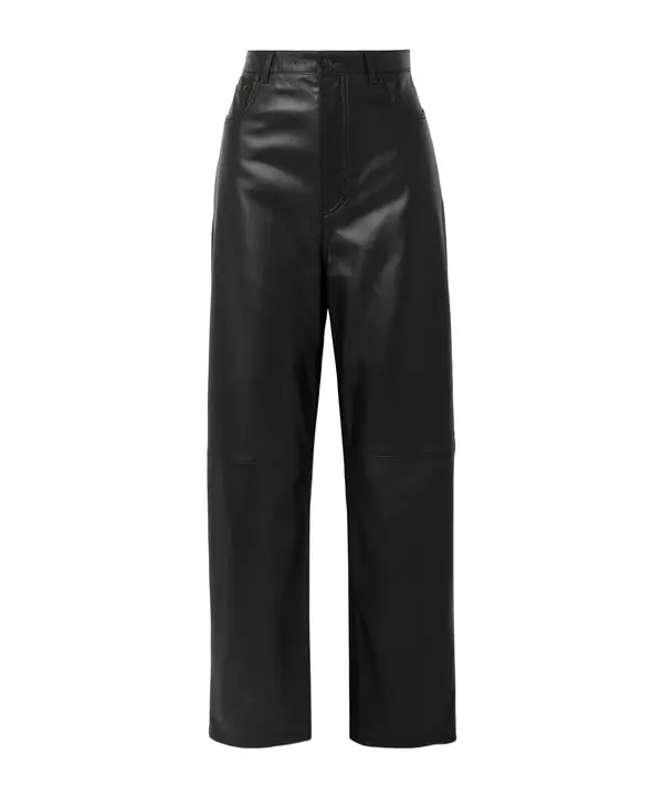 Wardrobe.NYC Low-rise Wide-leg Leather Trousers