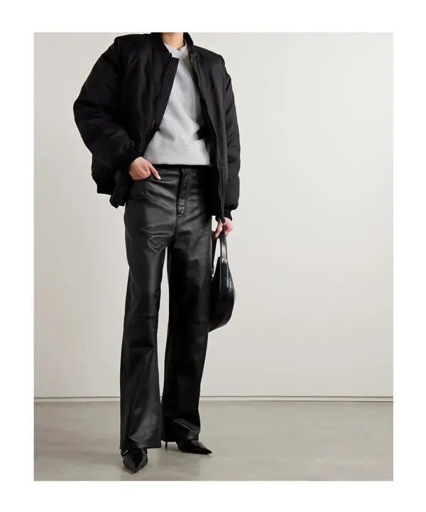 Wardrobe.NYC Low-rise Wide-leg Leather Trousers