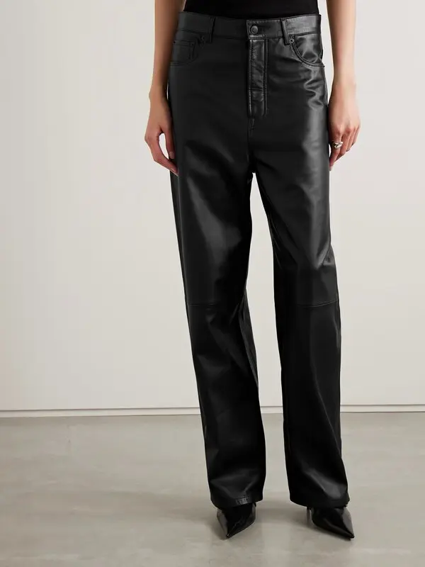 Wardrobe.NYC Low-rise Wide-leg Leather Trousers