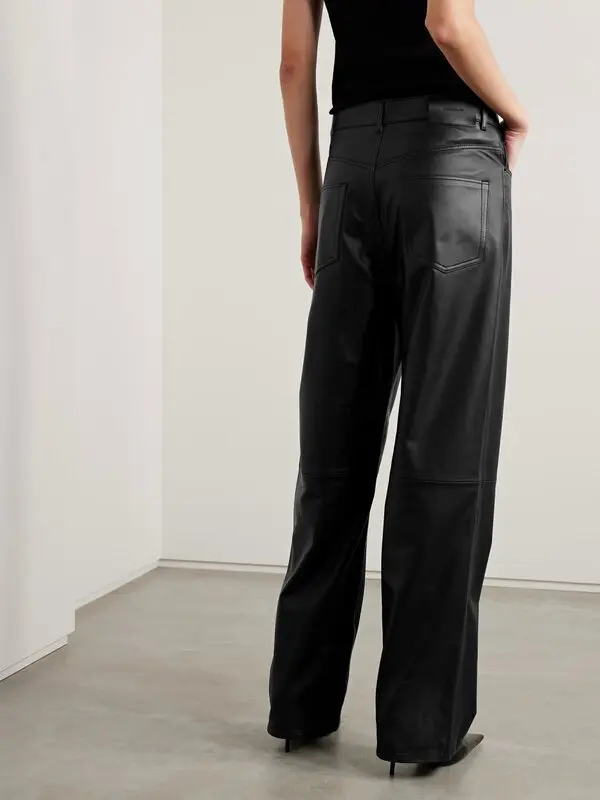 Wardrobe.NYC Low-rise Wide-leg Leather Trousers