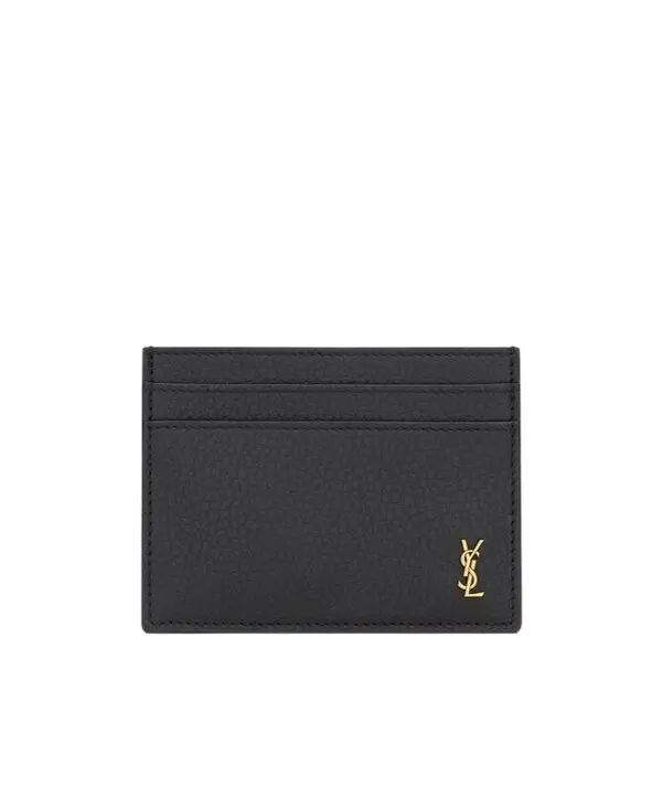 Saint Laurent Tiny Cassandre Card Case - Black